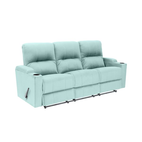 Cinematic Recliner Chair AB08, Triple, Velvet, Light Turquoise, In House